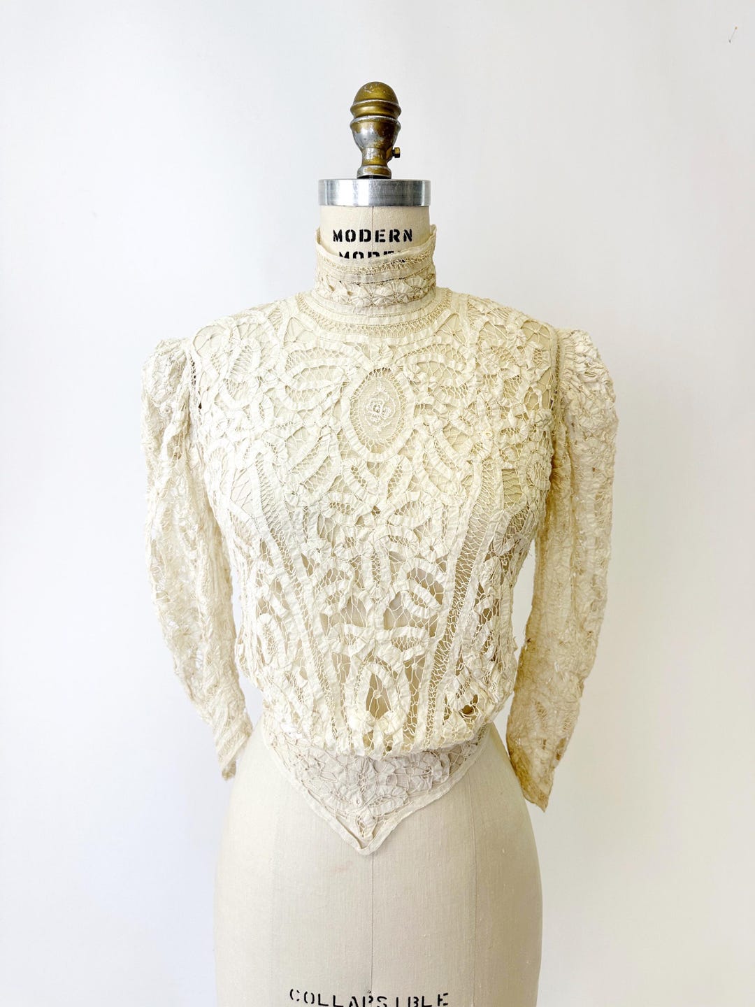 Antique Victorian Battenberg Lace Top Late 1800s - Etsy