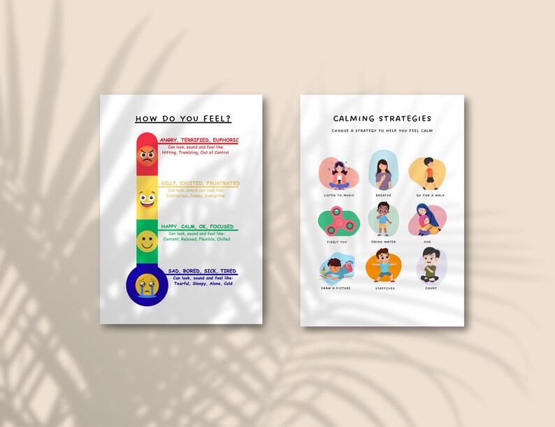 Printable Calm Down Toolkit for Children | Breathing Posters, Grounding ...