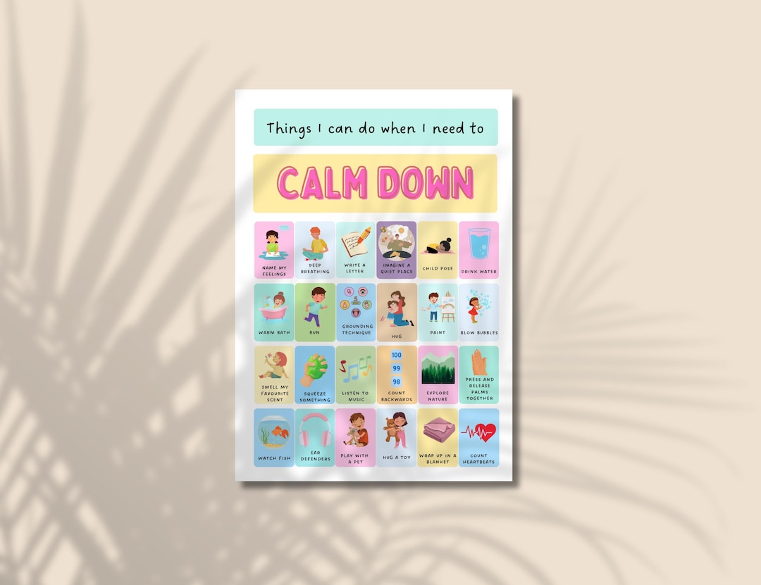 Printable Calm Down Toolkit for Children | Breathing Posters, Grounding ...