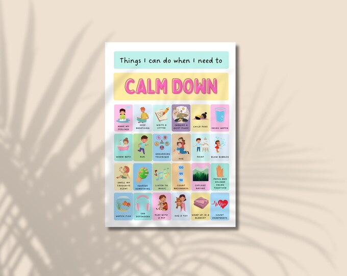 Printable Calm Down Toolkit for Children | Breathing Posters, Grounding ...