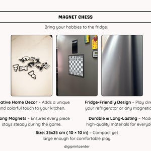 Magnetic Fridge Chess Set: Educational Family Fun - Etsy