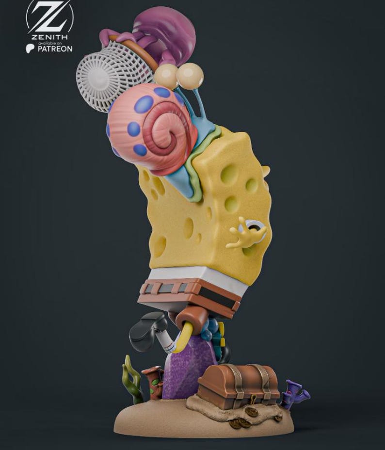Spongebob Squarepants Figure – Hand Painted Resin Cartoon Statue 16k - Etsy