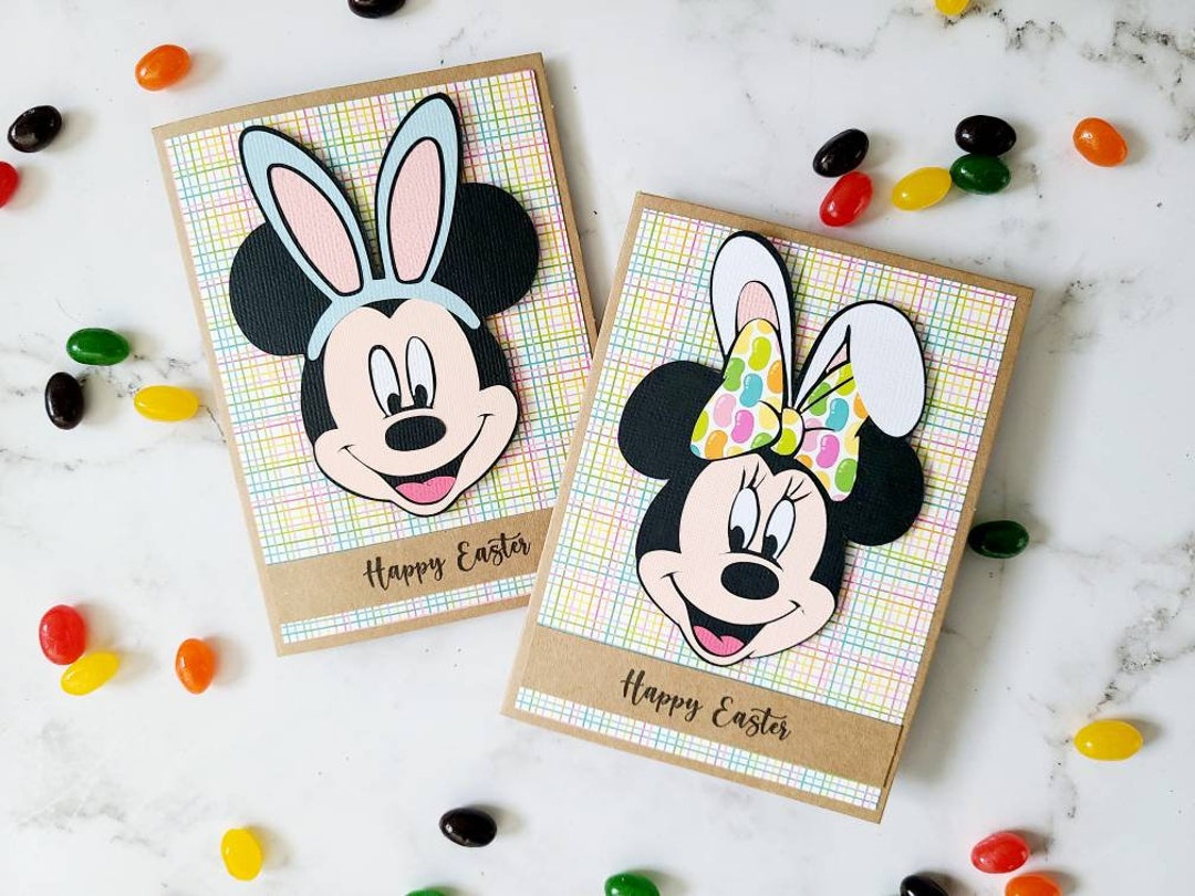 Mickey or Minnie Easter Card - Etsy