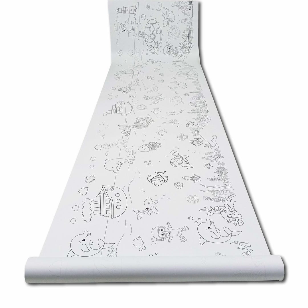 Ocean Life Giant Coloring Roll: 2.5m X 60cm Kids' Activity Poster - Etsy