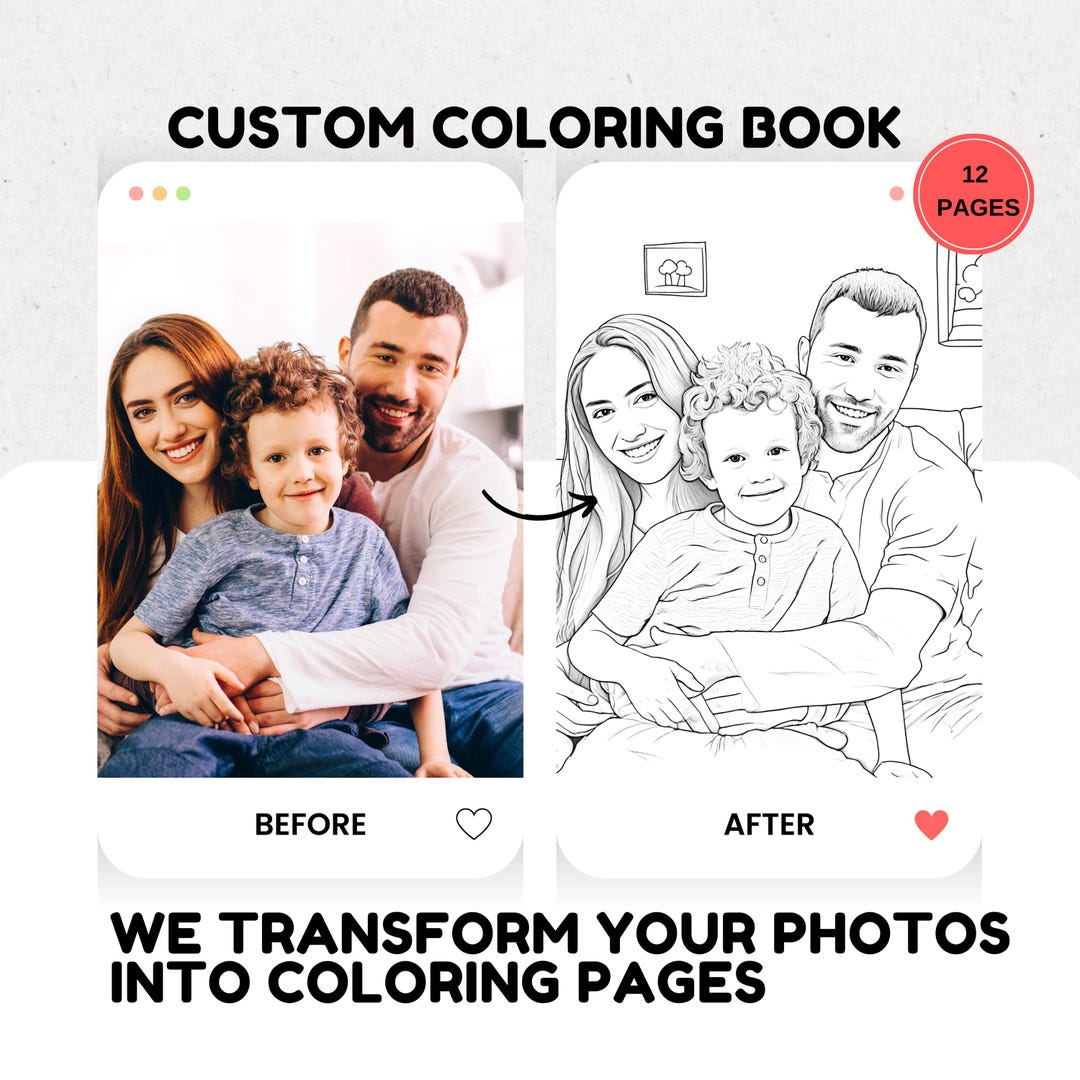 Personalized Photo Coloring Book: Custom Birthday Party Activity ...
