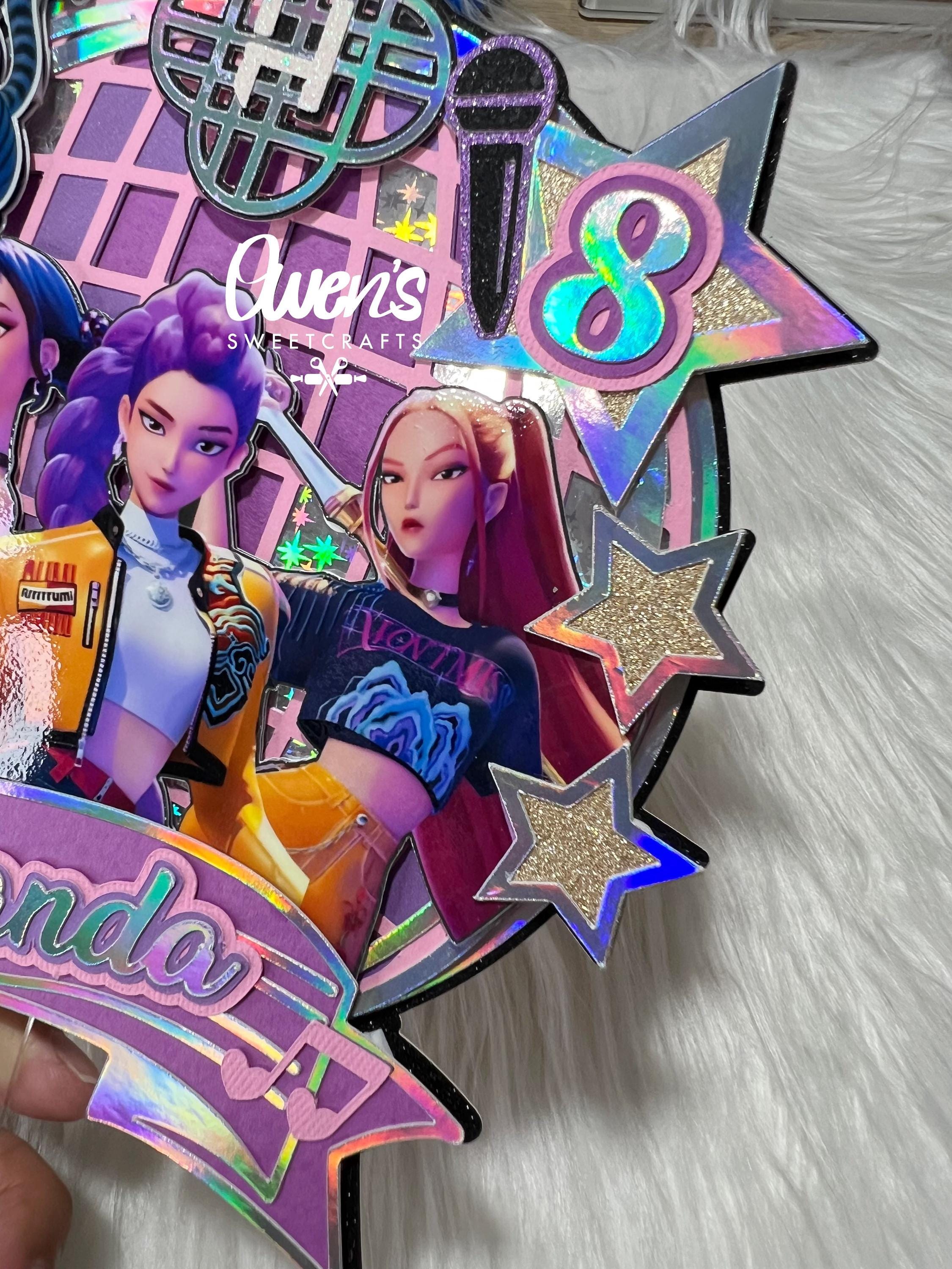 Personalized Kpop Demon Hunters Huntrix Theme Party Bundle: Cake Topper ...