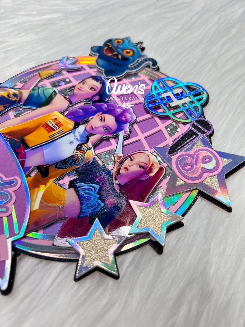 Personalized Kpop Demon Hunters Huntrix Theme Party Bundle: Cake Topper ...