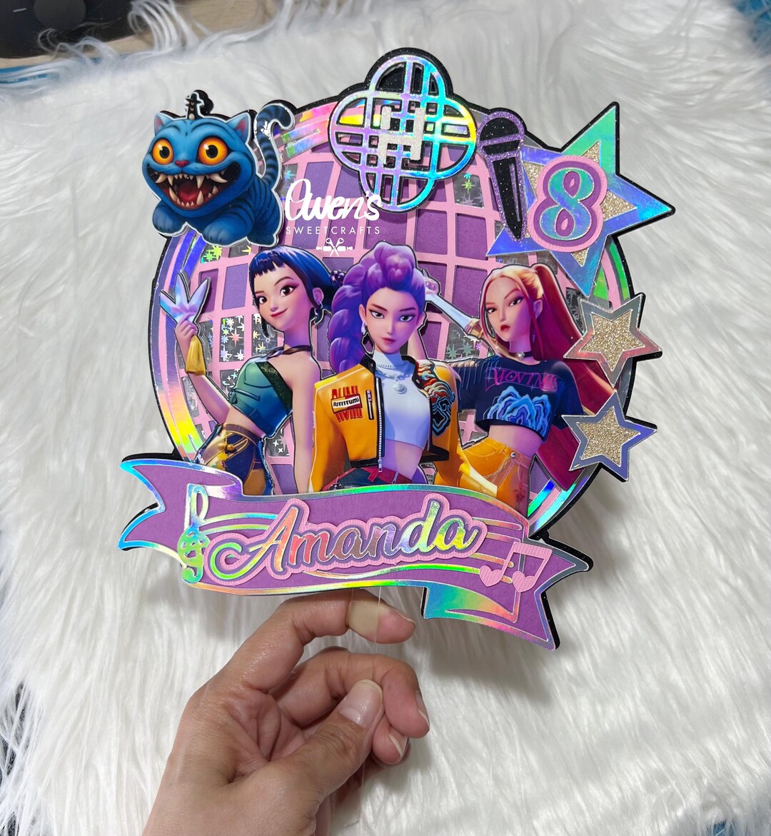 Personalized Kpop Demon Hunters Huntrix Theme Party Bundle: Cake Topper ...