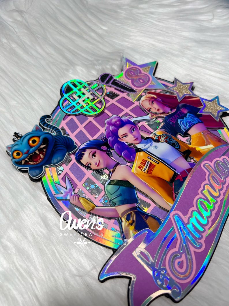 Personalized Kpop Demon Hunters Huntrix Theme Party Bundle: Cake Topper ...