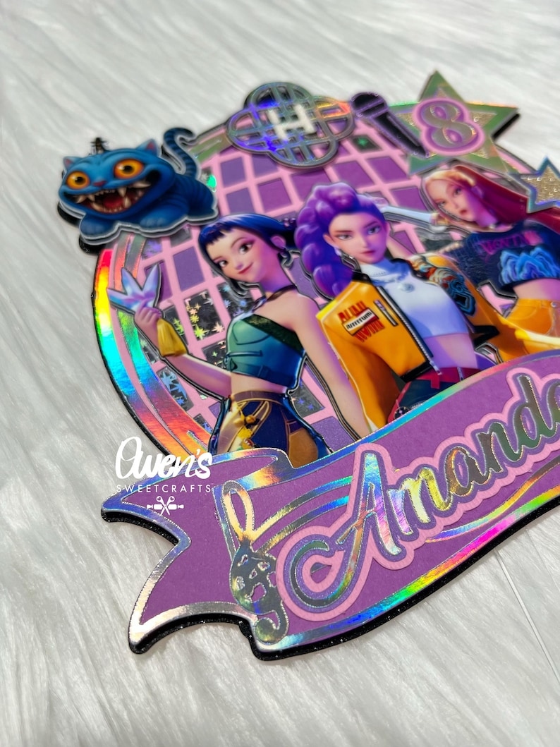 Personalized Kpop Demon Hunters Huntrix Theme Party Bundle: Cake Topper ...