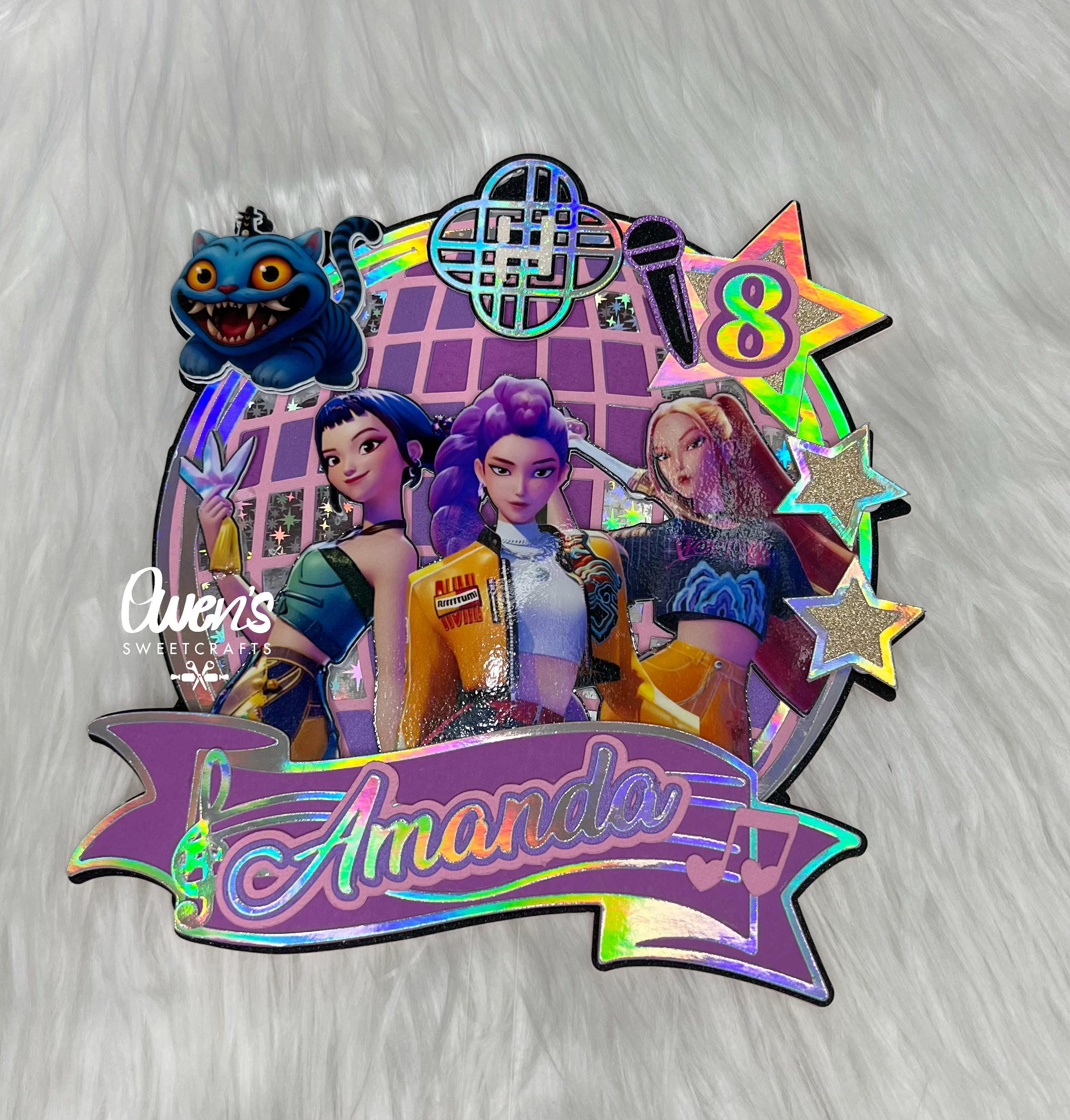 Personalized Kpop Demon Hunters Huntrix Theme Party Bundle: Cake Topper ...