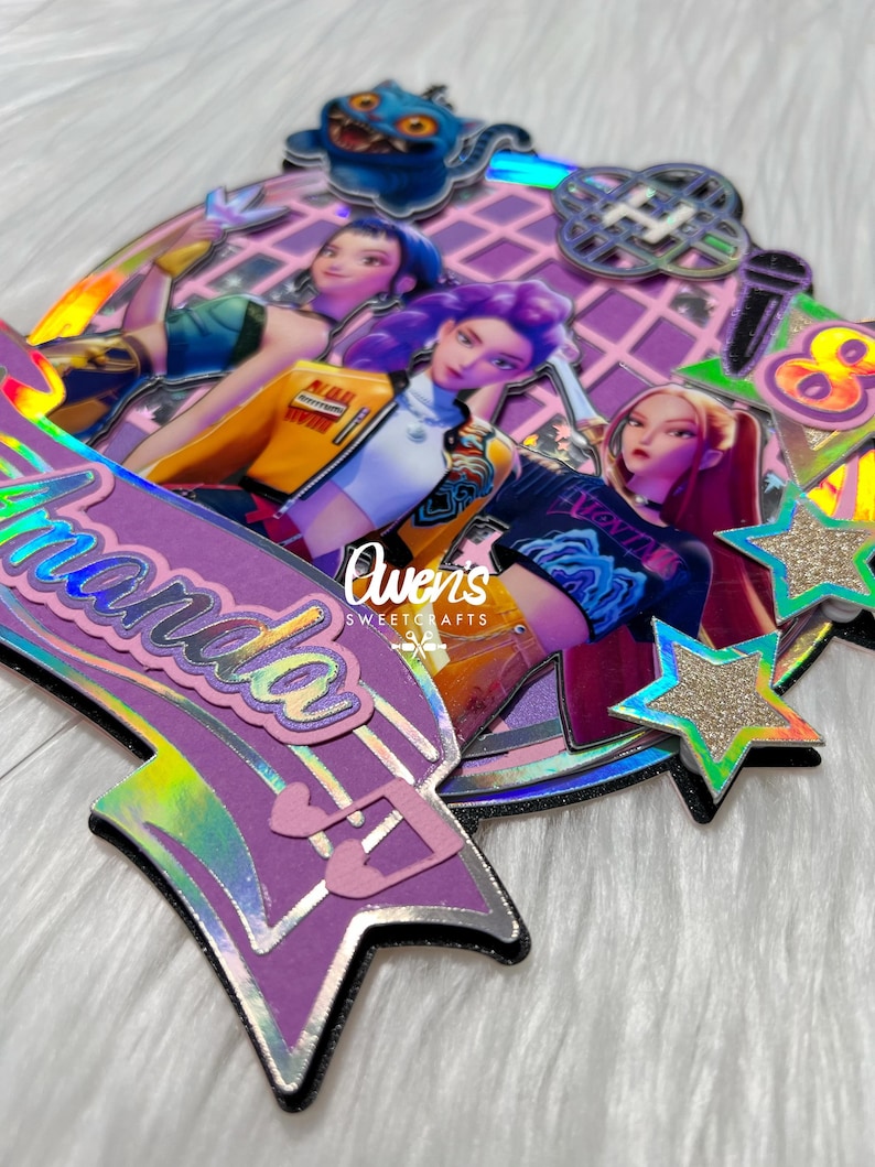 Personalized Kpop Demon Hunters Huntrix Theme Party Bundle: Cake Topper ...