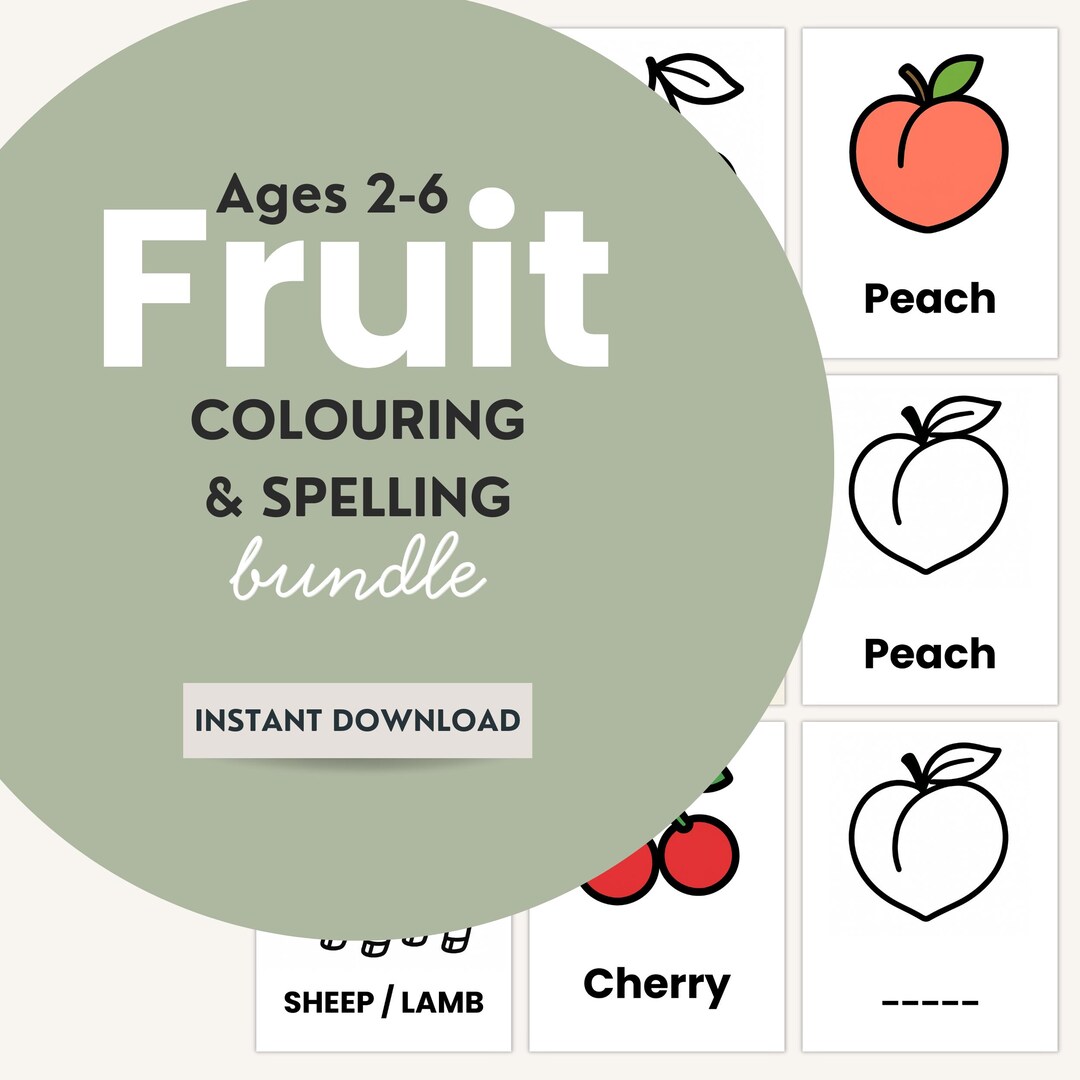 64 X Fruit Colouring & Spelling Pages for Toddlers | Toddler Learning ...