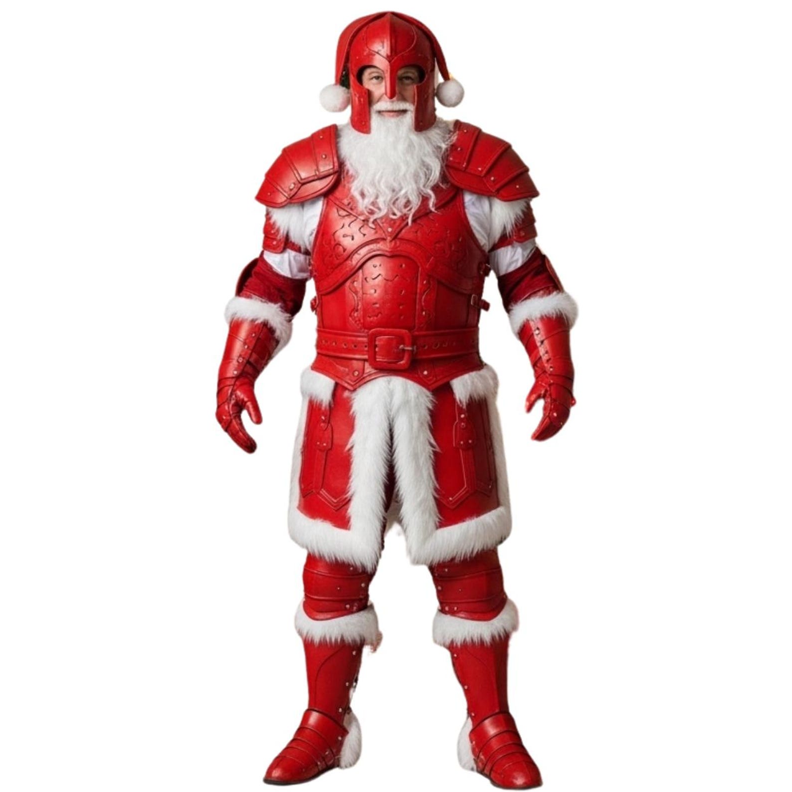 Santa Hero Armor Leather Costume - Handmade Battle Cosplay Christmas ...