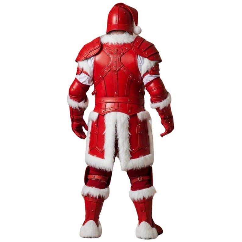 Santa Hero Armor Leather Costume - Handmade Battle Cosplay Christmas ...
