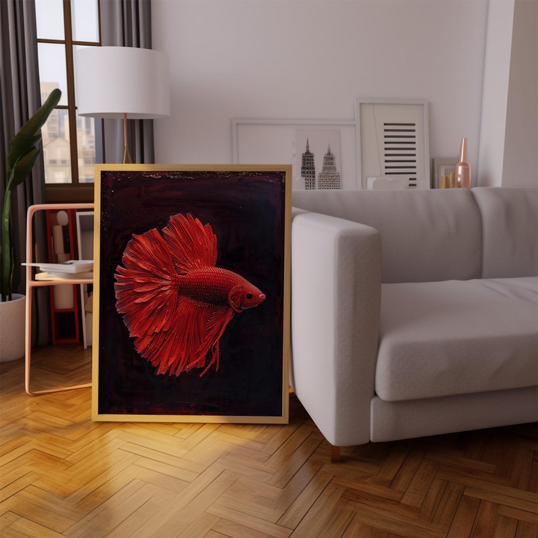 Betta Fish Wall Art : Dramatic Aquarium Fish Art Print - Etsy