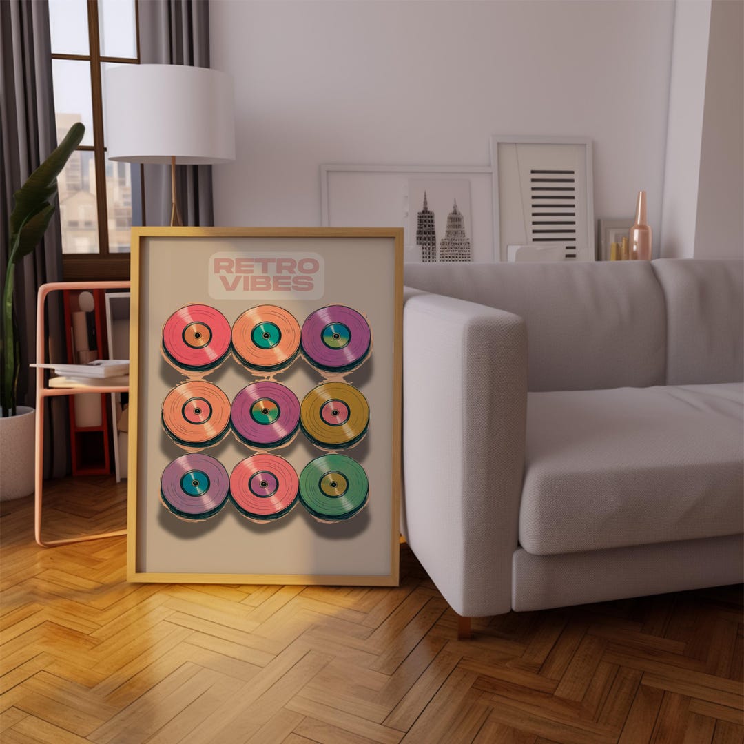 Retro Vinyl Record Pop Art – 80s Music Room Poster, Vintage Funk ...