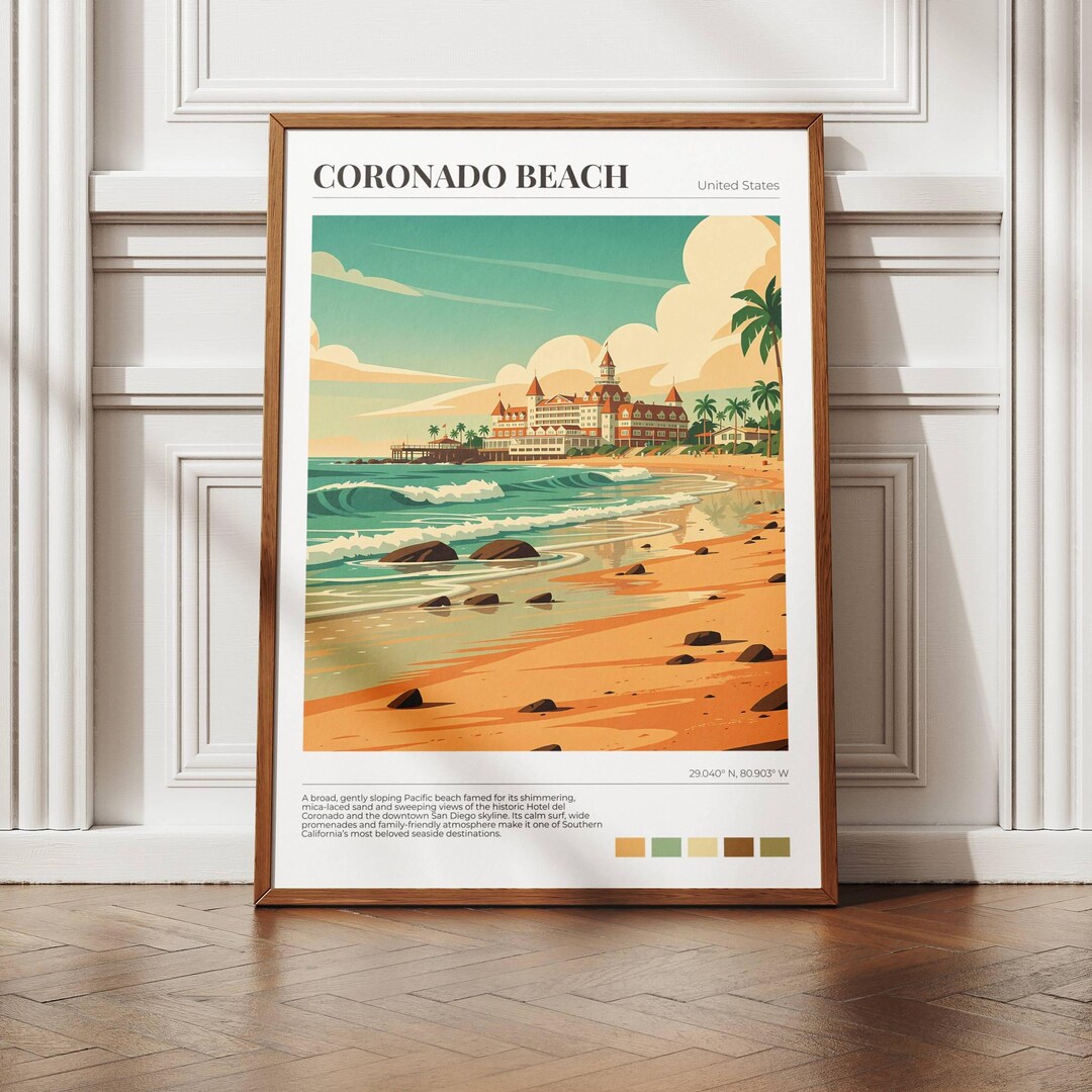Coronado Beach Poster - Hotel Del Coronado Travel Print, San Diego ...