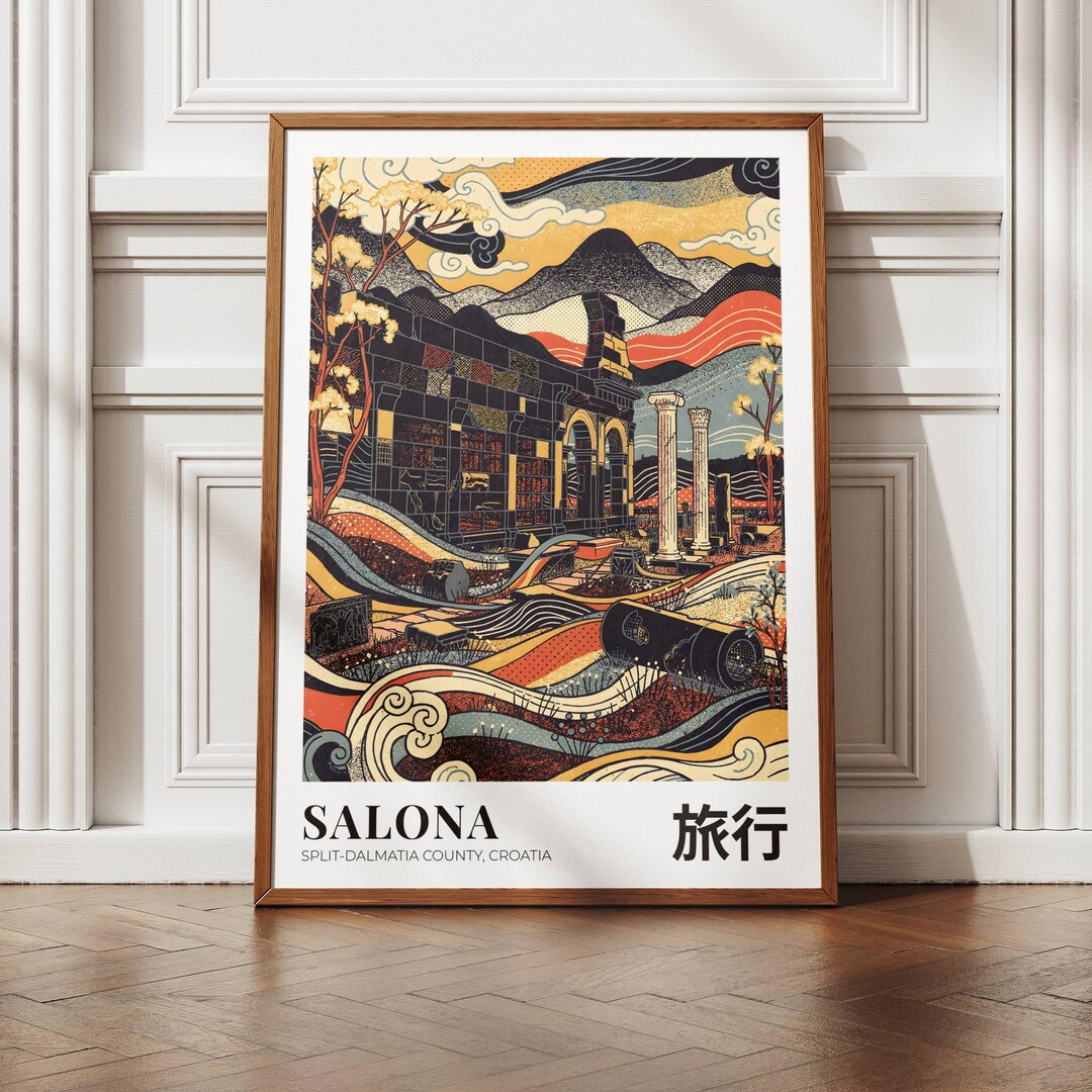 Salona Travel Poster - Split-dalmatia Croatia, Graphic Illustration of ...