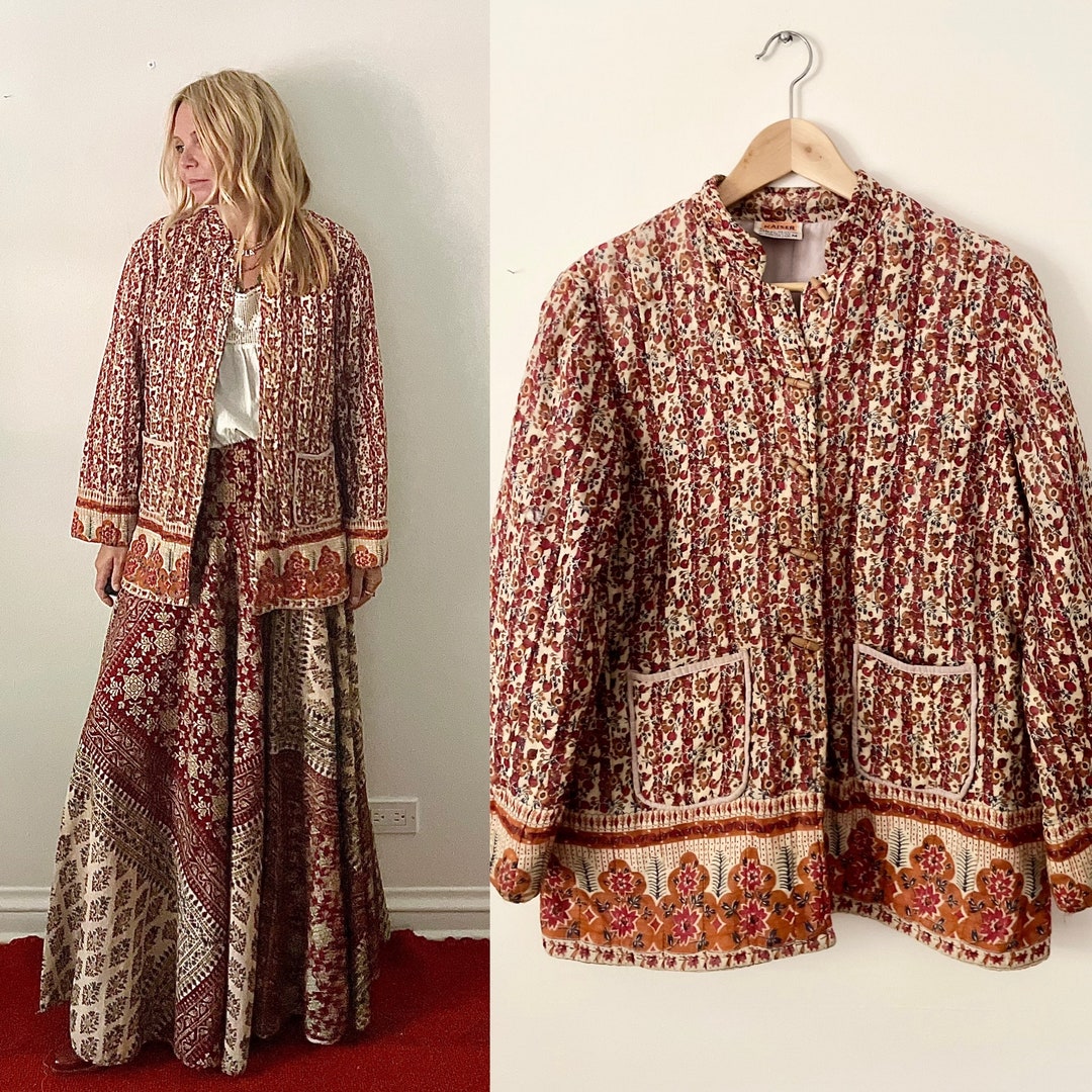Vintage Kaiser Pakistani Quilted Jacket Block Print Jacket - Etsy
