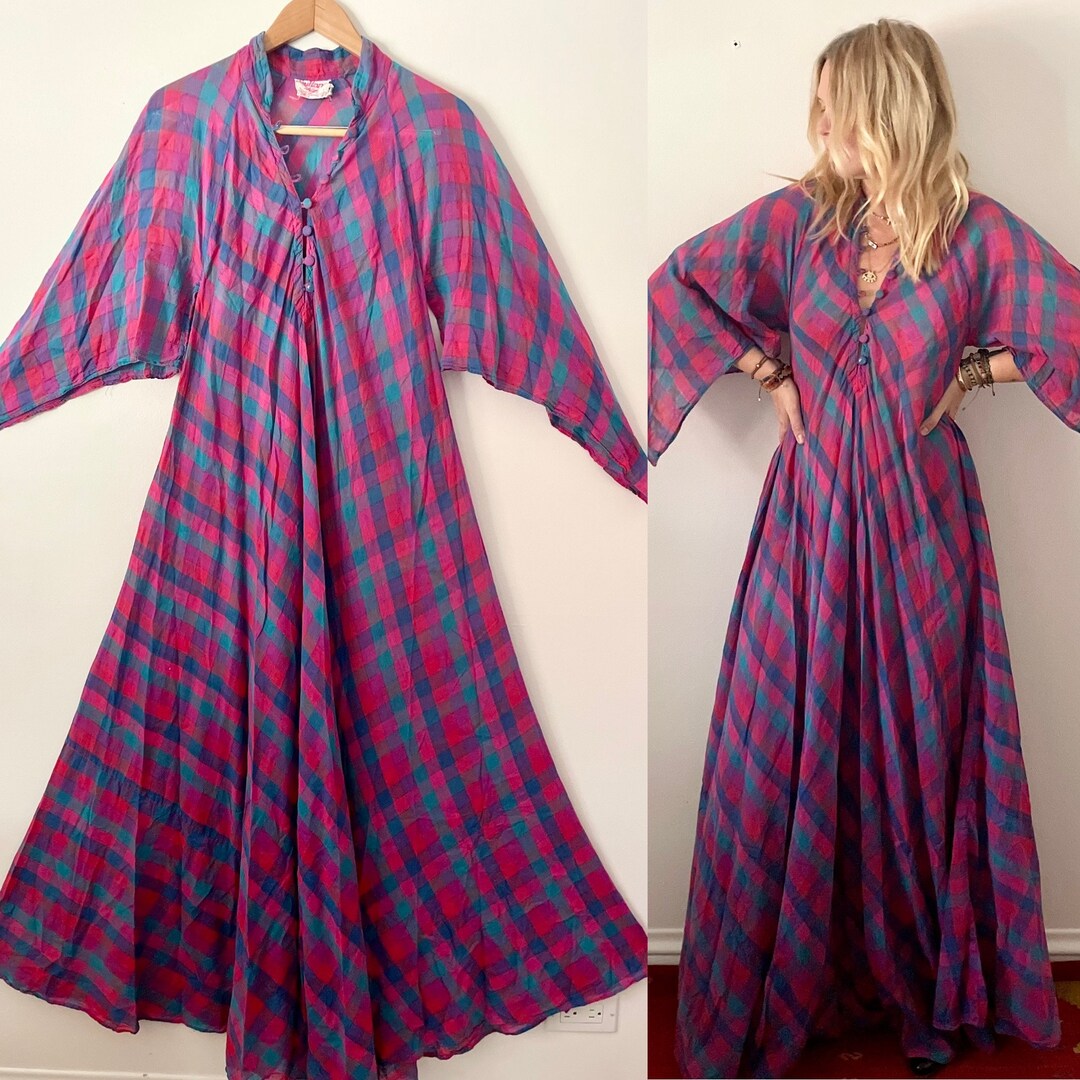 Vintage RARE Sultana Adini Indian Gauze Kaftan , Adini India Cotton ...