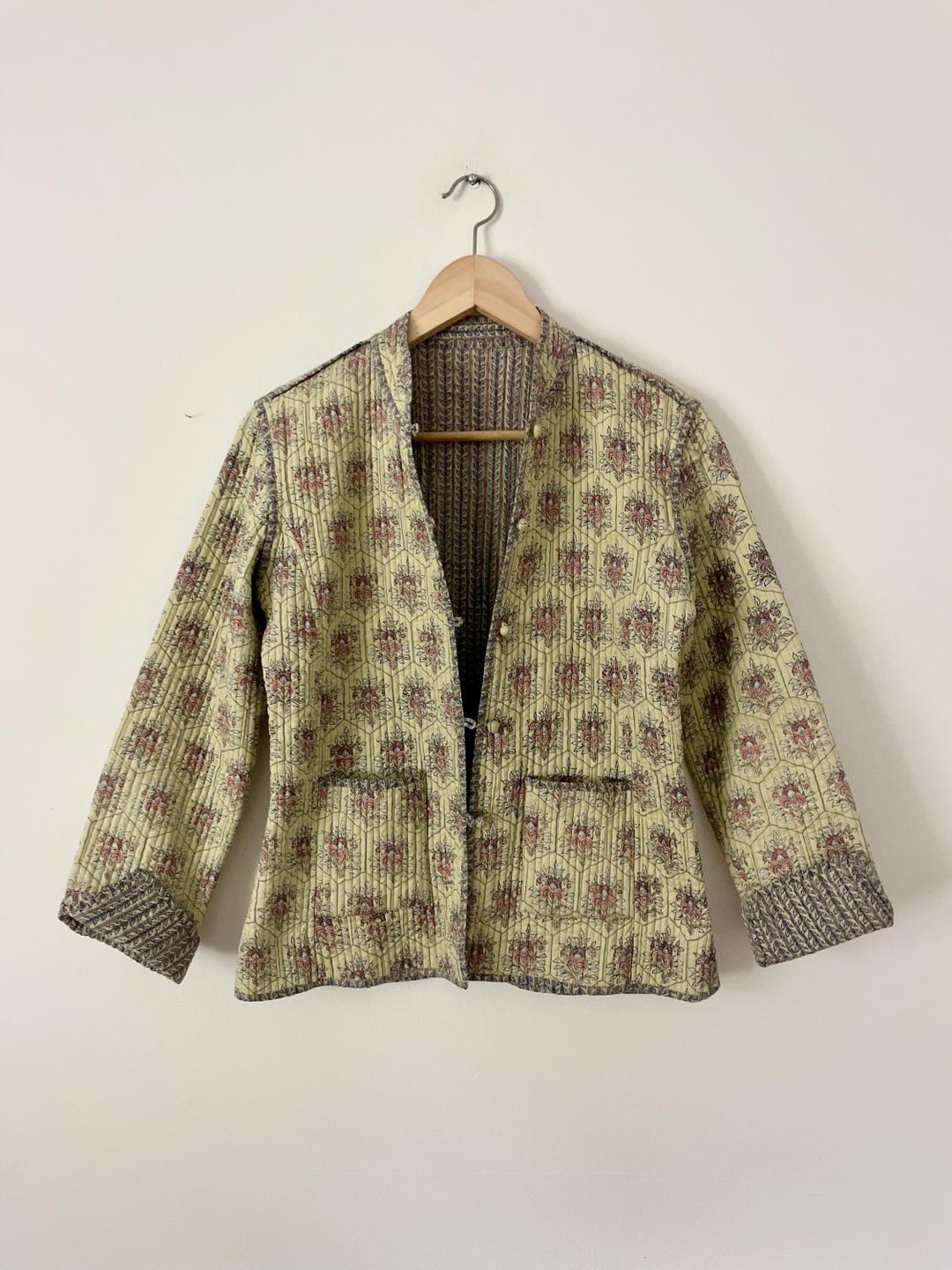 Vintage Indian Quilted Jacket , Indian Padded Jacket , India Gauze ...
