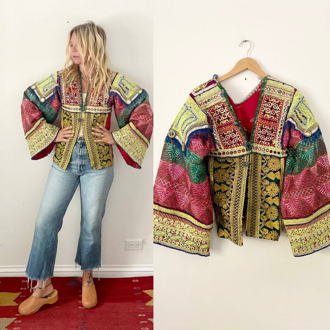 Vintage Kuchi Tribal Jacket , Embroidered Beaded Afghan Jacket ...