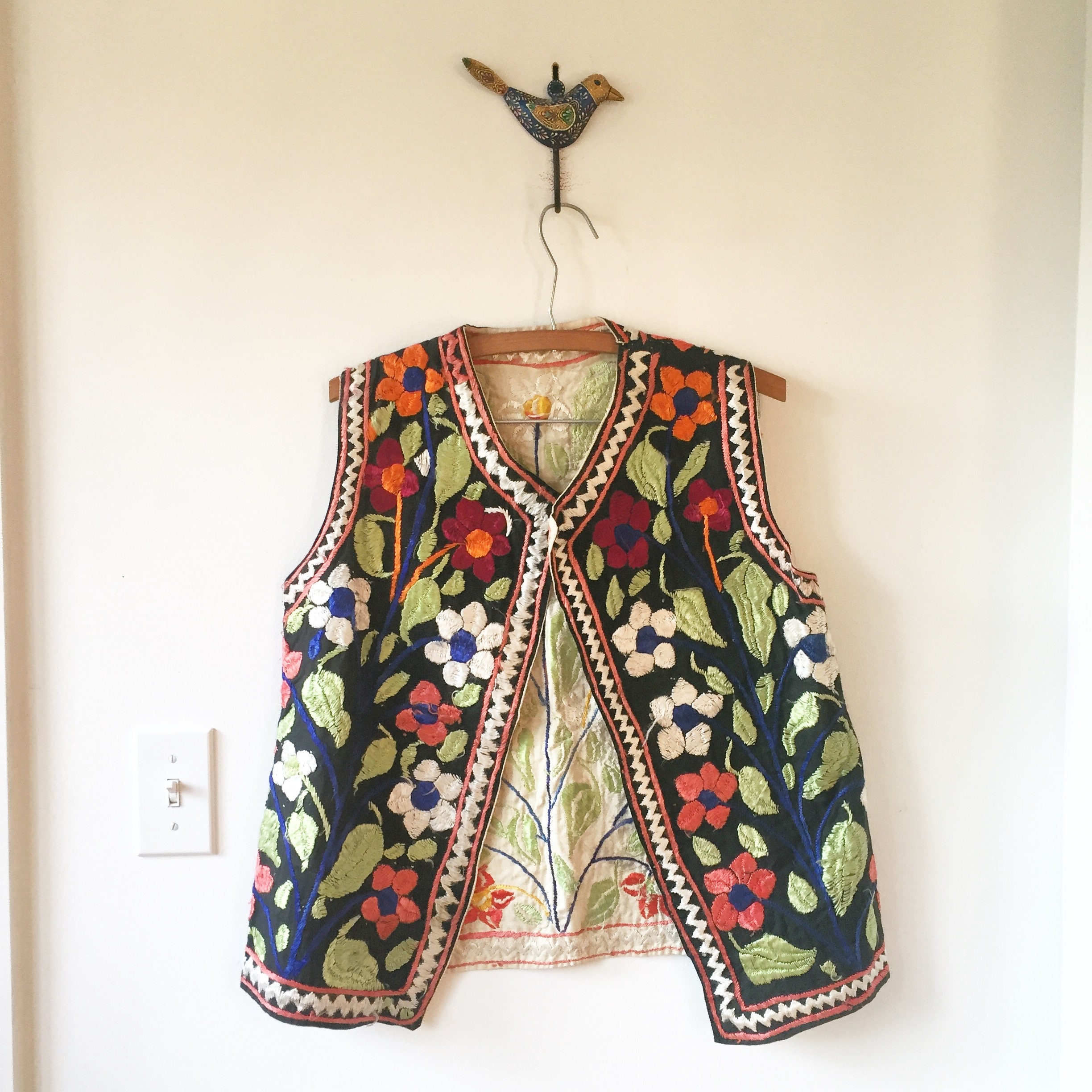 Vintage Heavily Embroidered Ethnic Vest, Afghan Embroidered Vintage Heavily Embroidered Ethnic Vest, Afghan Embroidered