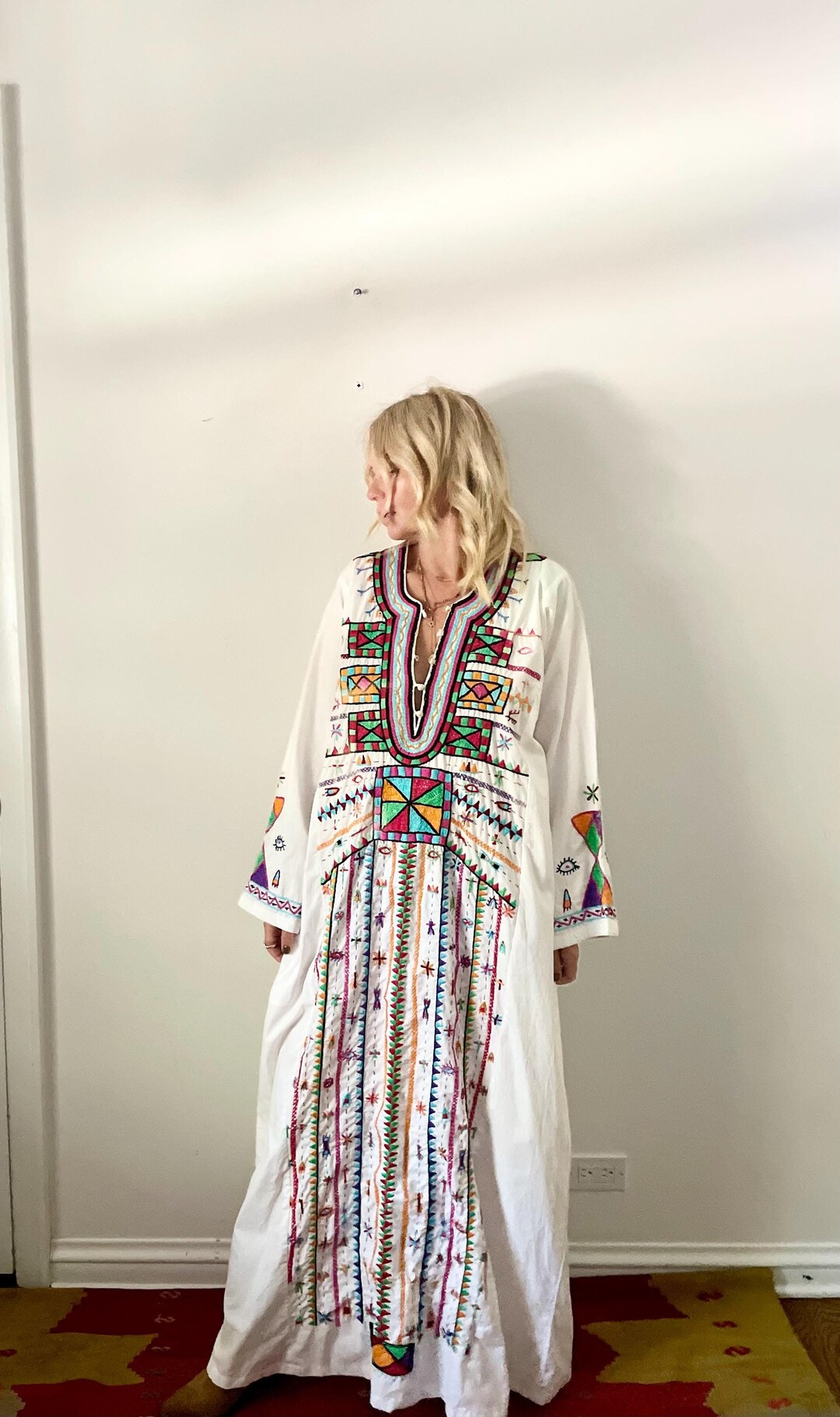 Vintage SIWA Tribe Egyptian Kaftan , Ethnic Embroidered Kaftan , Siwa ...