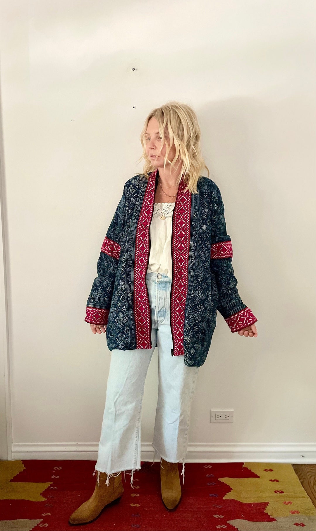 Vintage Hmong Tribal Jacket, Ethnic Reversible Jacket , Thai Tribal ...