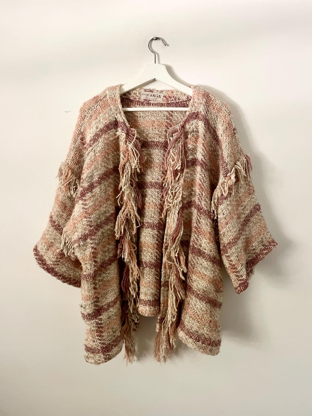 Vintage Fiber Artist Jacket , Hand Woven Fringed Jacket , Textile Art ...