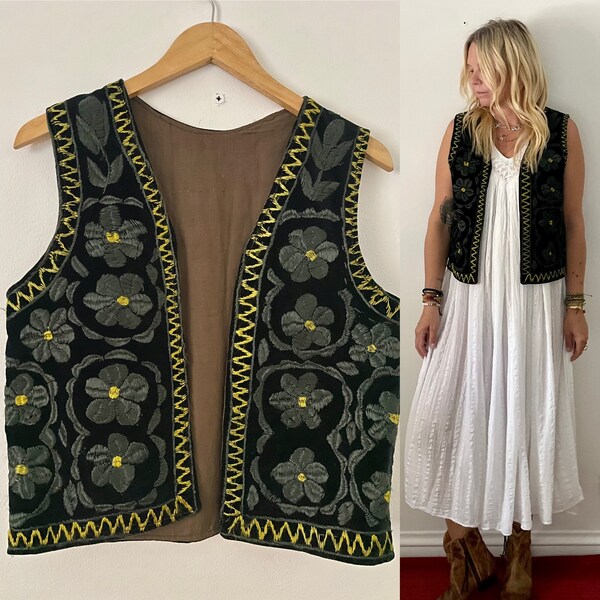 Embroidered Vest - Etsy