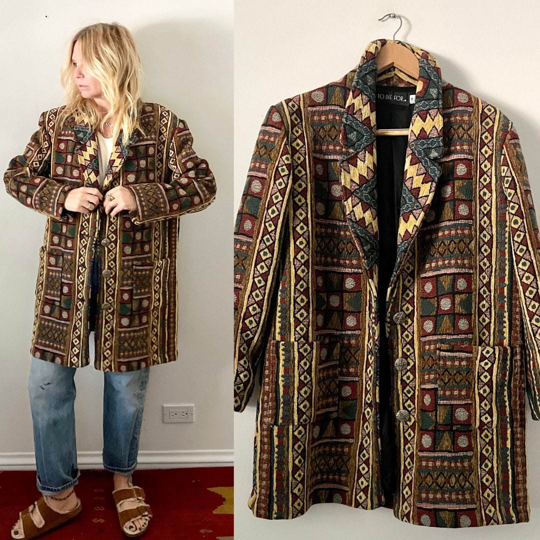 Vintage Tapestry Jacket , Oversize Tapestry Blazer - Etsy