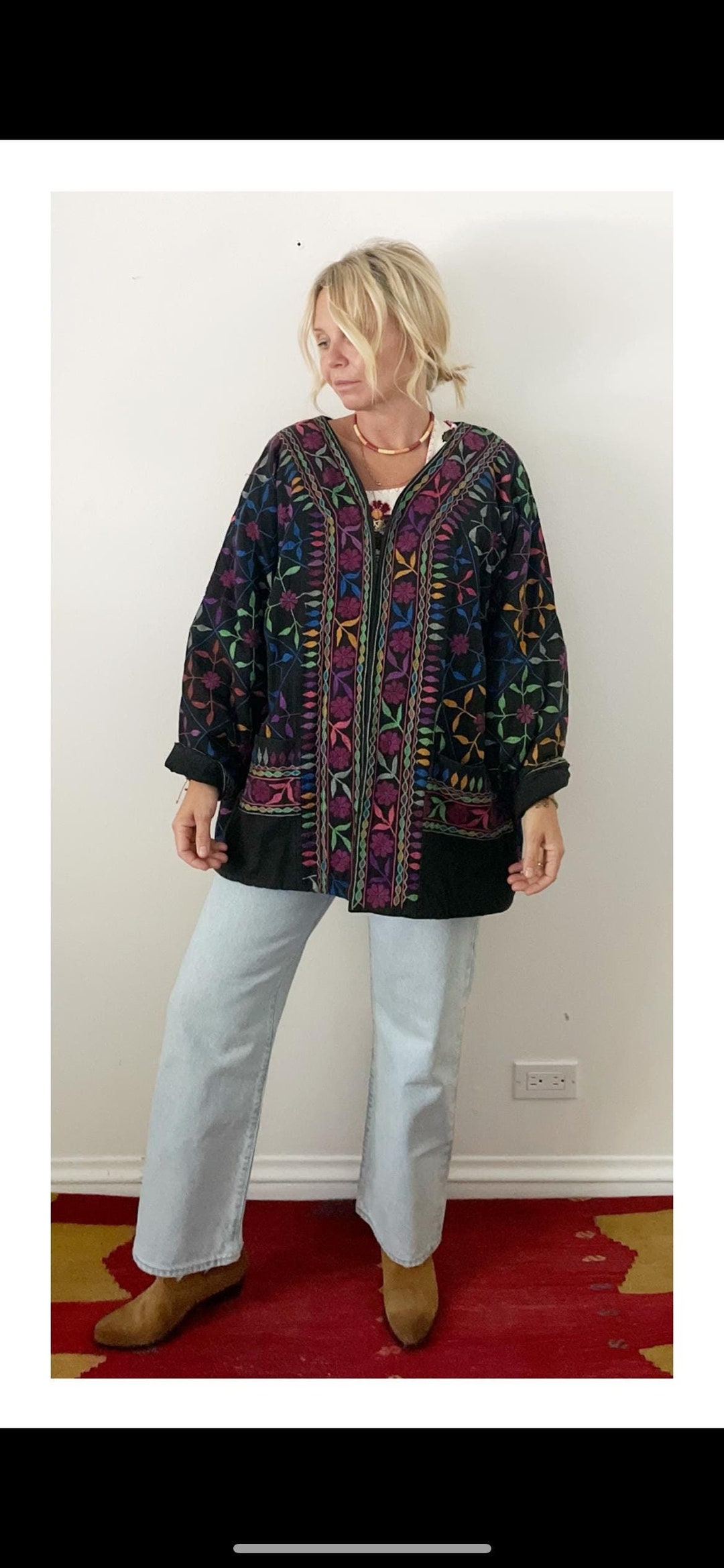 Vintage Anokhi Block Print Jacket , Quilted Indian Jacket , Floral ...