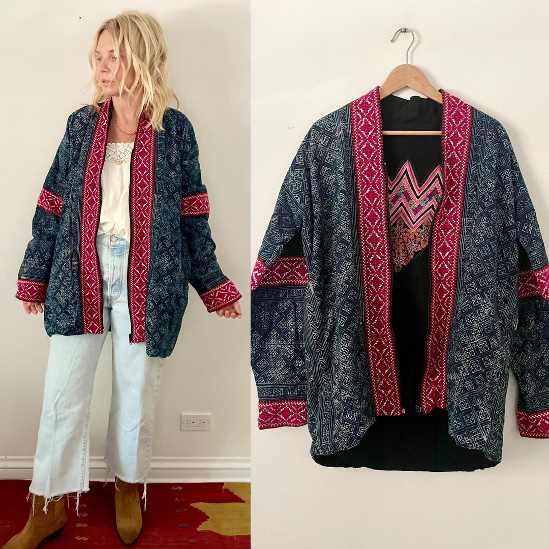 Vintage Hmong Tribal Jacket, Ethnic Reversible Jacket , Thai Tribal ...