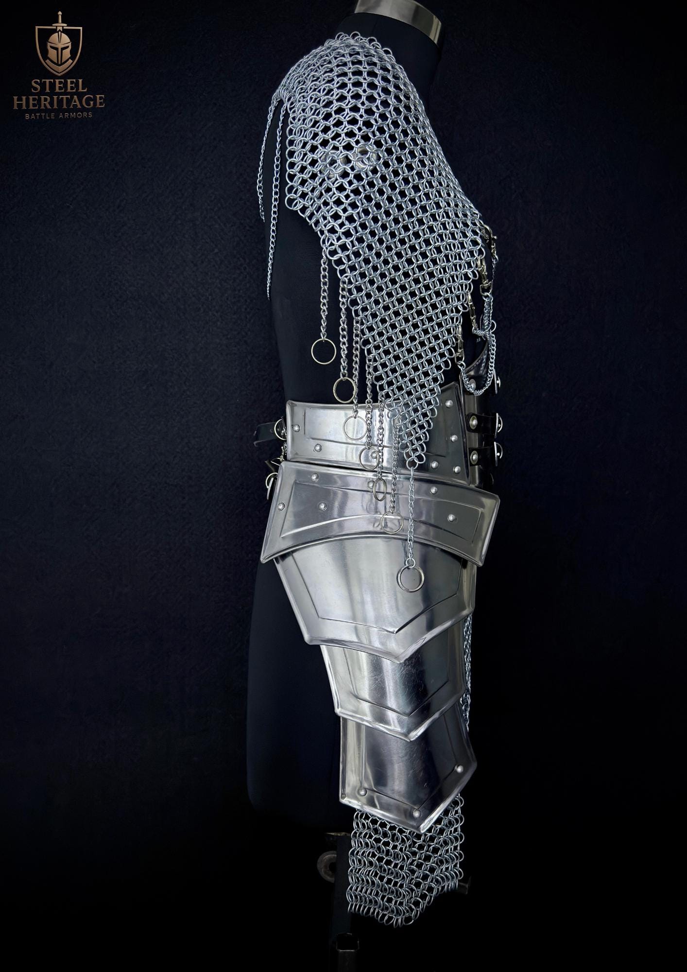 Medieval Steel Knight Armor Set – Chainmail Top and Skirt | LARP ...