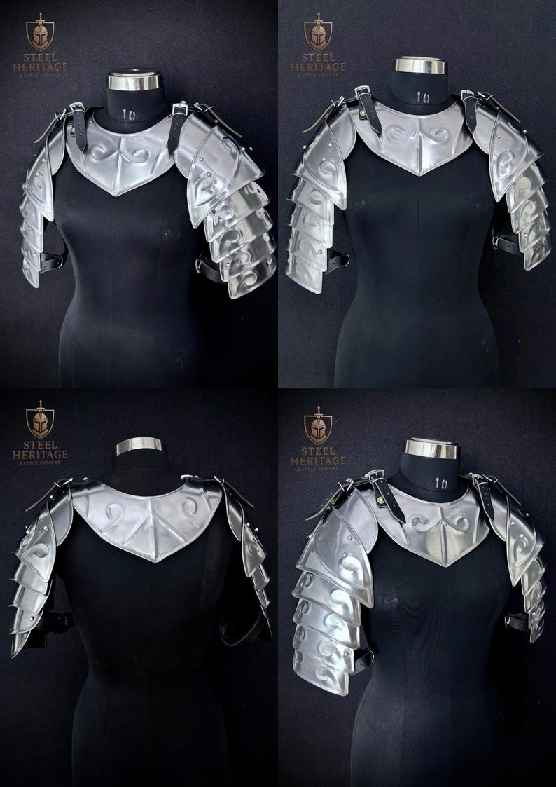 Medieval Knight Full Plate Armor Set – Engraved Steel Cuirass Pauldrons ...