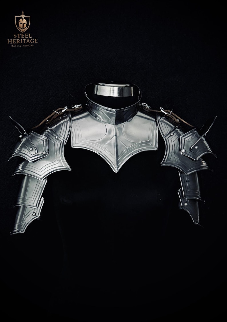 Women's Steel Knight Armor Set – Gorget, Pauldron for LARP, Cosplay ...