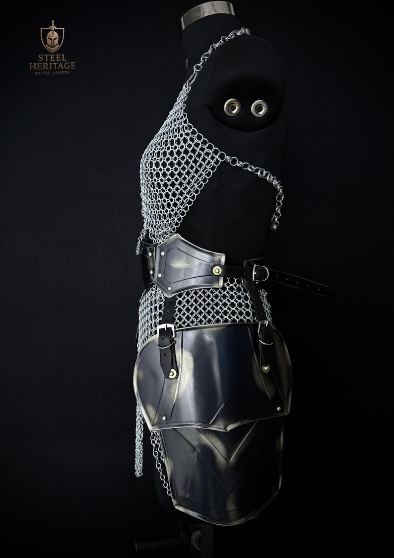 Medieval Steel Knight Armor Set: Chainmail Top-skirt, LARP Cosplay ...