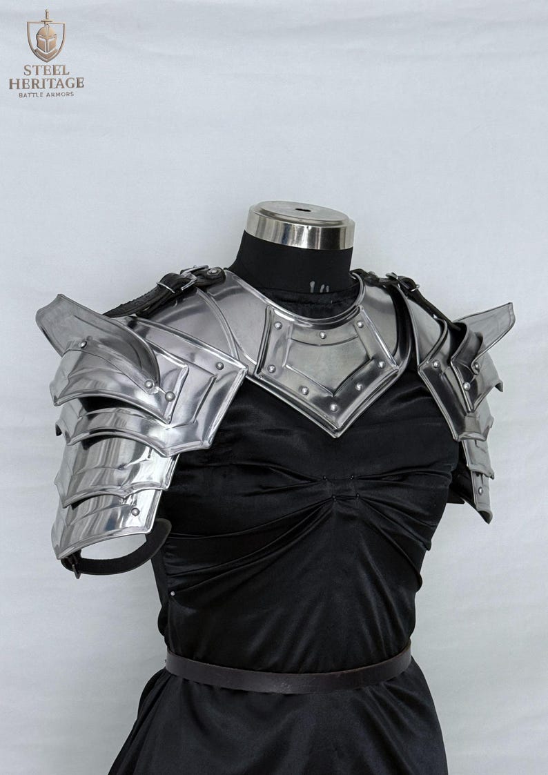 Medieval Knight Gorget and Pauldron Set- 20-gauge Steel LARP Armor. - Etsy