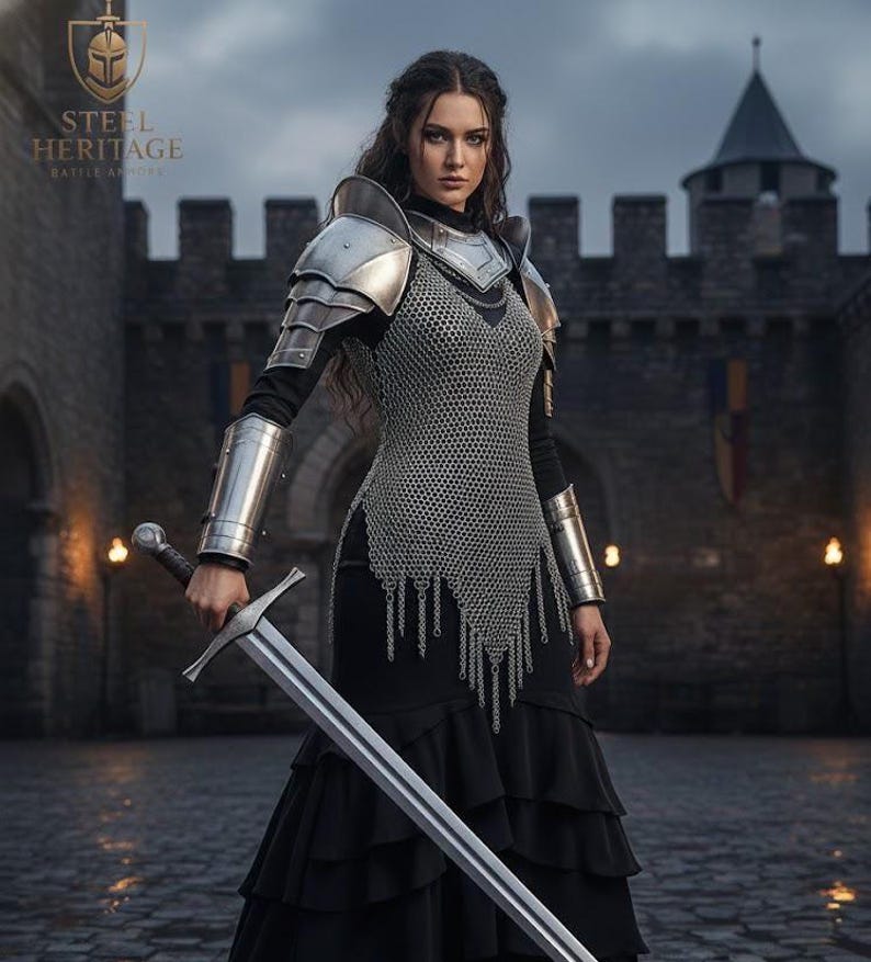 Medieval Knight Female Armor Set for LARP, Cosplay, Renaissance Fairs ...