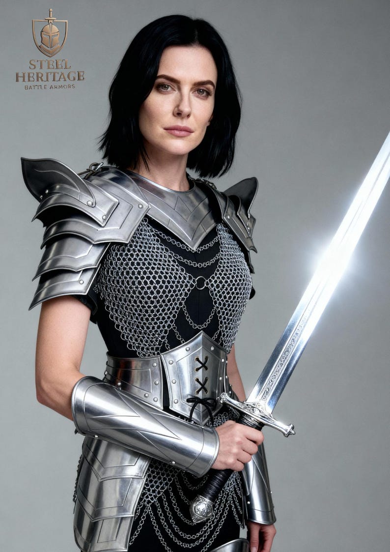 Medieval Knight Female Steel Armor Set: LARP Cosplay Armor Renaissance ...