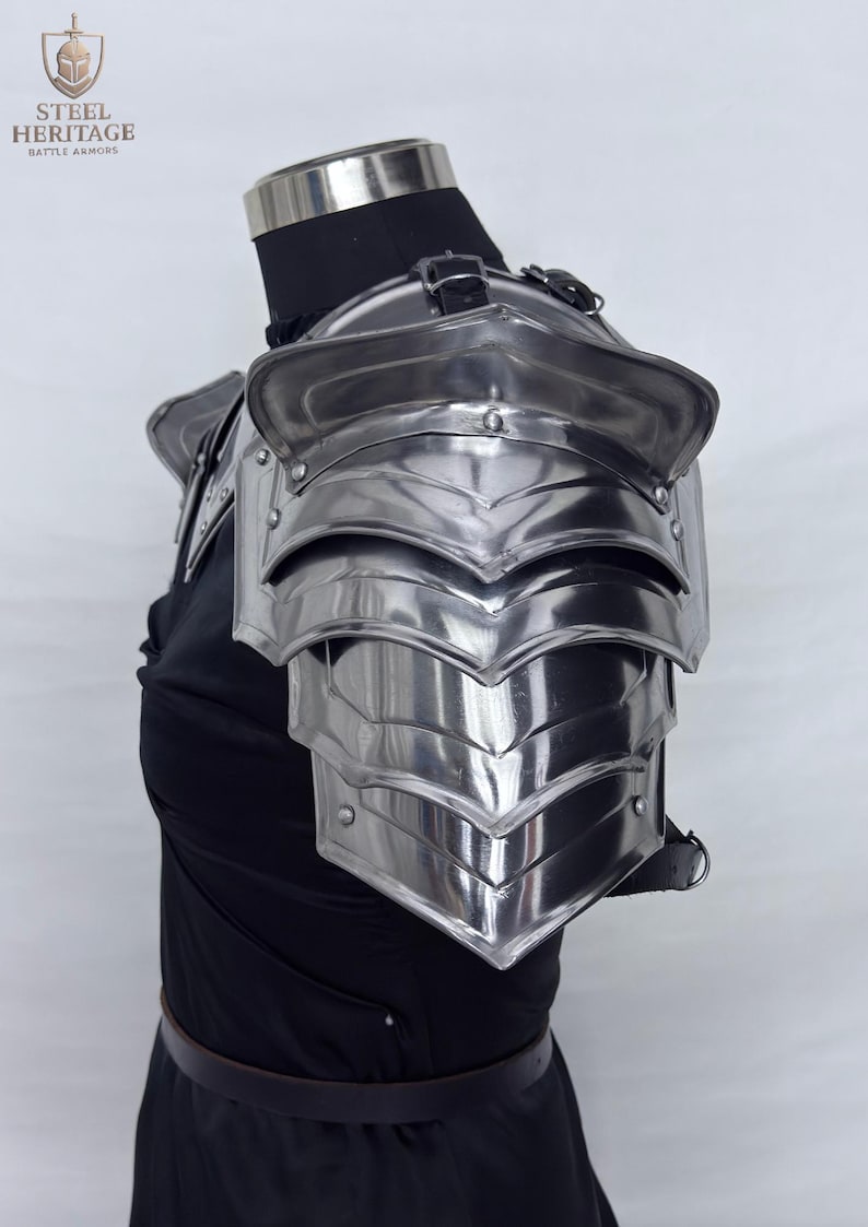 Buy Medieval Knight Gorget and Pauldron Set- 20-gauge Steel LARP Armor ...