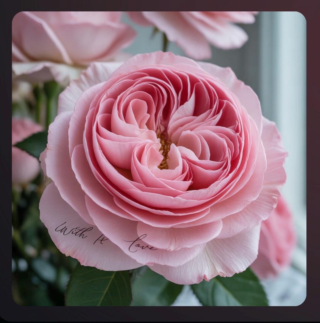 Pink Rose Printable Greeting Card Digital Download. Instant Download ...
