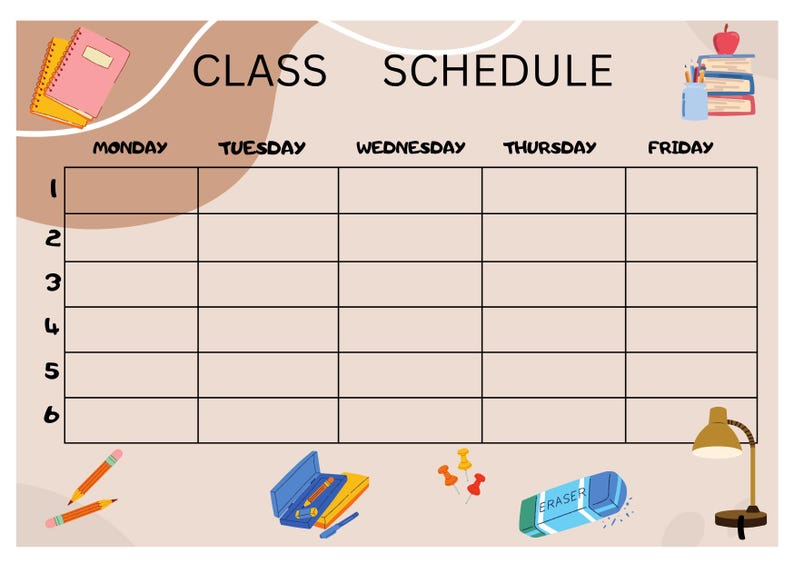 Editable Weekly Class Schedule – School Planner (PNG Digital Download ...