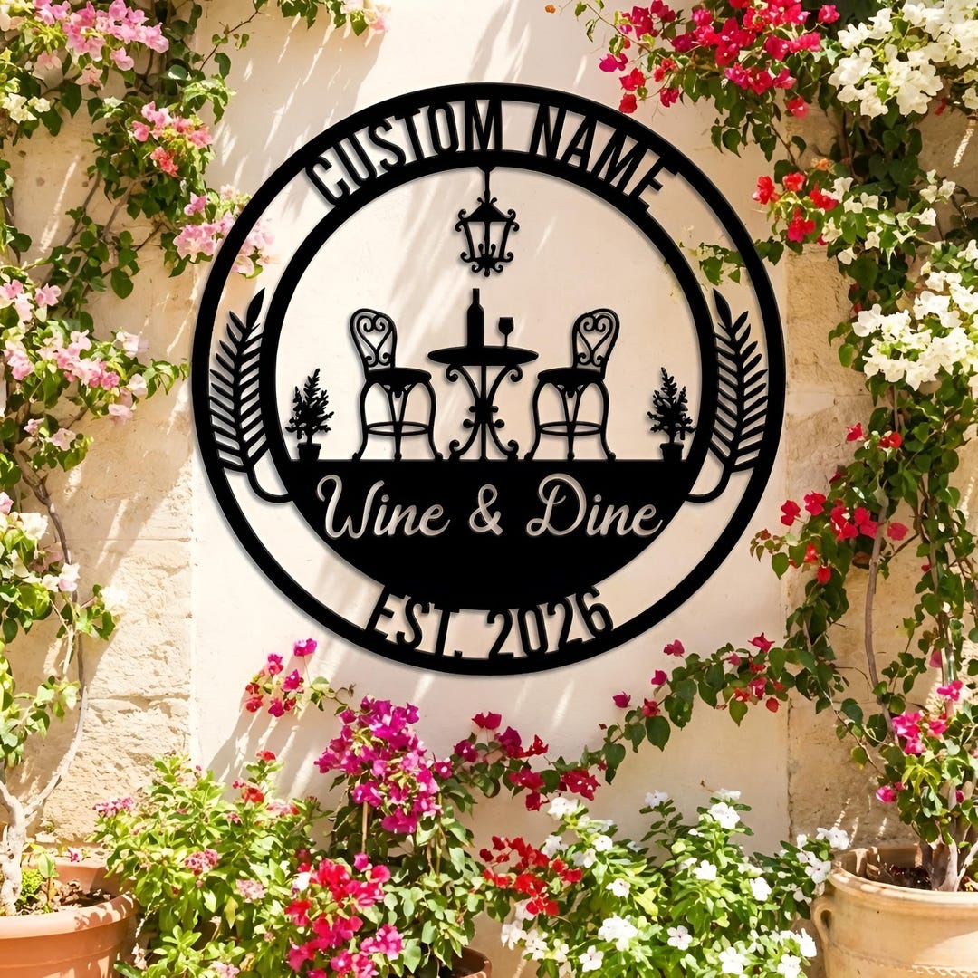 Personalized Bistro Metal Sign Custom Name Patio Wall Decor Outdoor ...