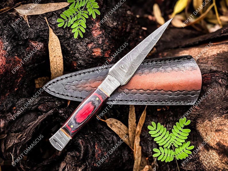 Handmade Double Edged Boot Knife , Damascus Best Hunting Knife ...