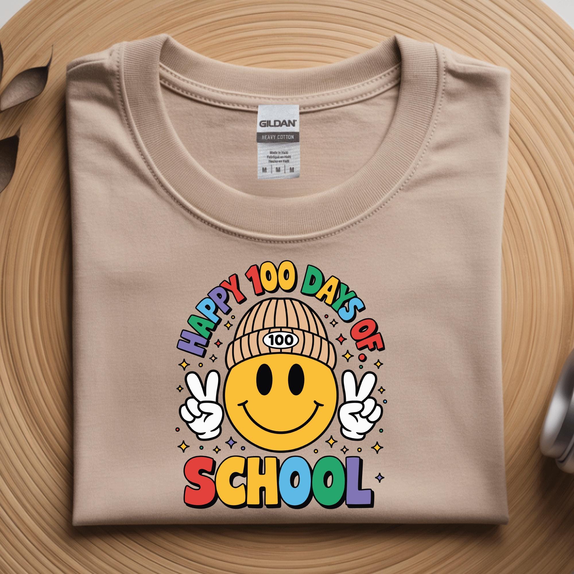 100 Days of School Ready to Press, Smile Face Student Teacher Dtf ...
