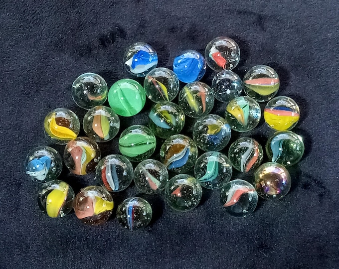 Vintage Japanese Cat’s-eye Marbles Lot of 30 – Mixed Colors 1960s-70s ...