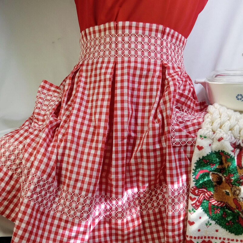 Red Gingham Apron - Etsy